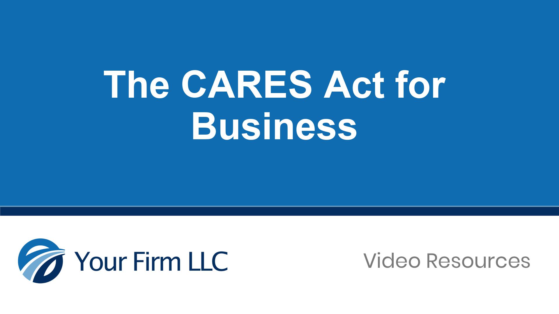 The CARES Act for Business | Marketing by Numbers
